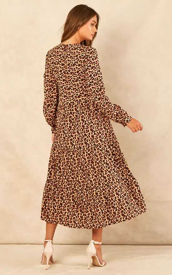 Leopard Print Smock Dress Bella And Blue Silkfred Us