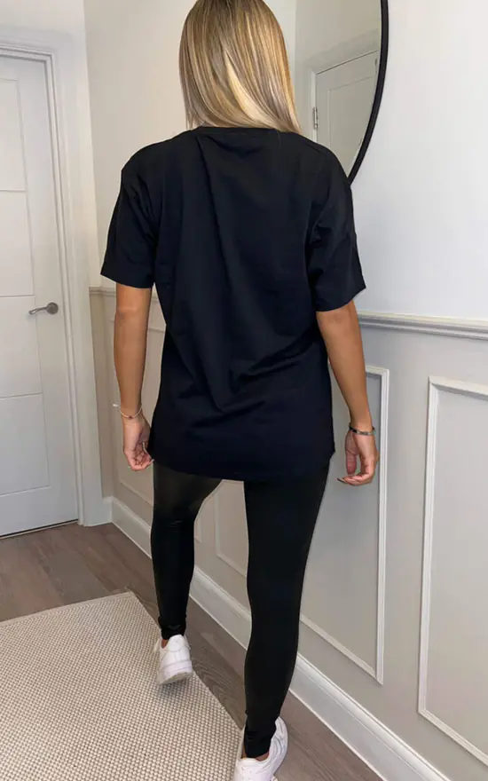 New York Slogan Oversized Tee Black Gigiland Uk Silkfred